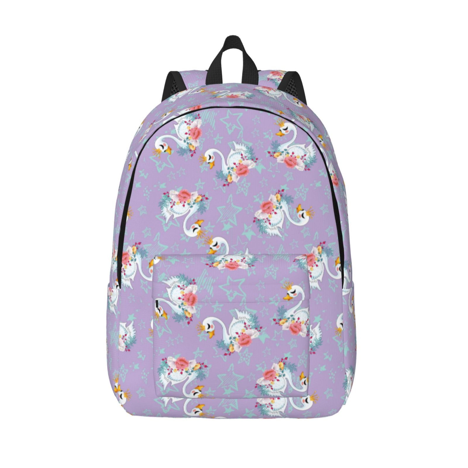 KLL Swan With Stars Print Travel Laptop Backpack - College Backpack ...