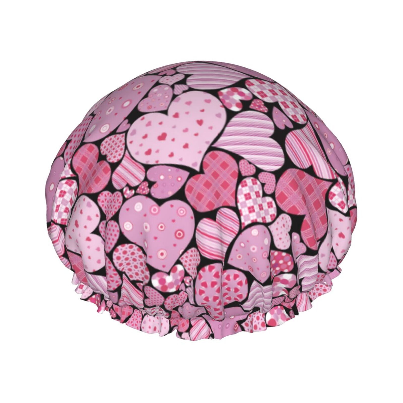 KLL Sweet Heart Pattern Shower Cap & Bath Cap for Women,Reversible ...