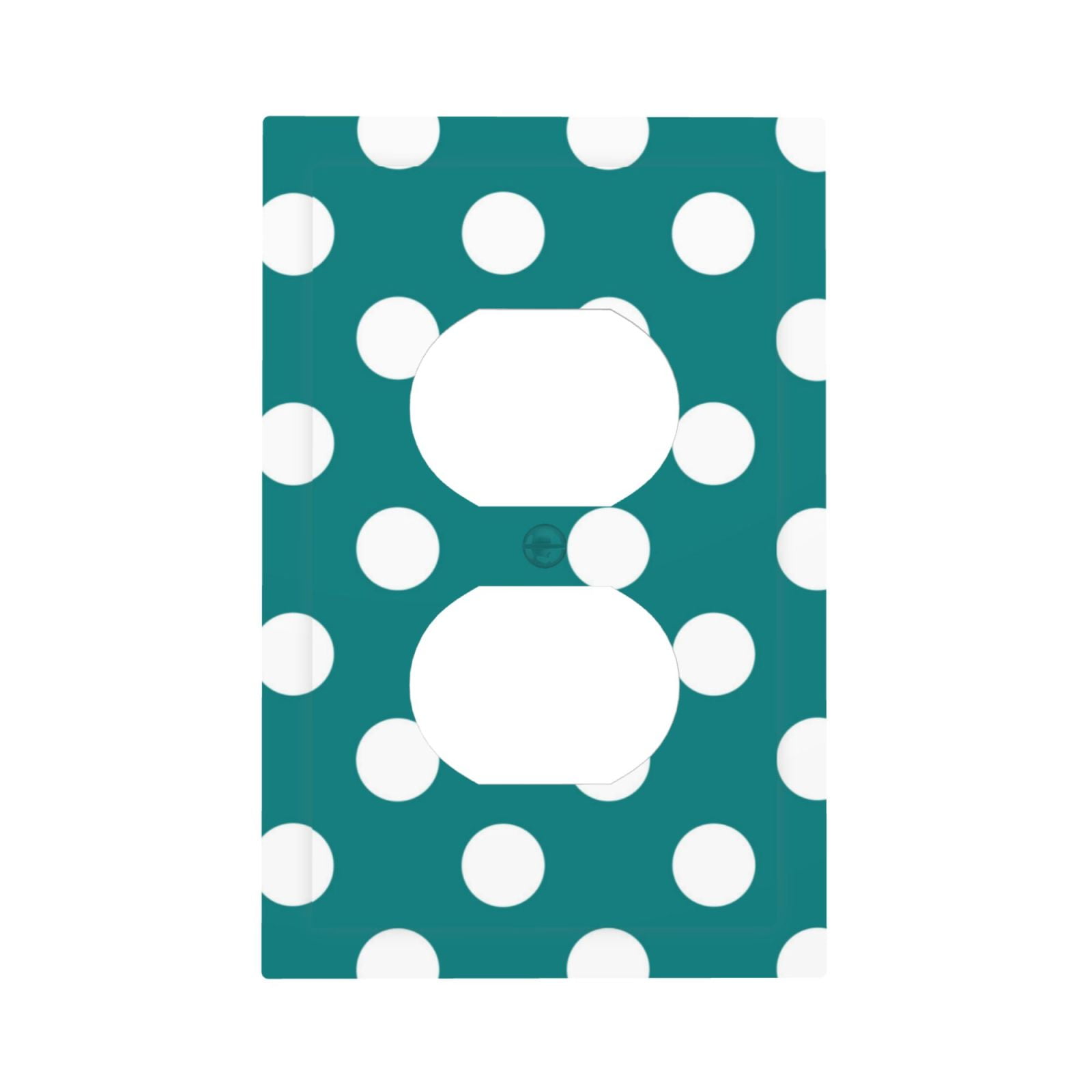 KLL Teal And White Polka Dot Pattern Electrical Outlet Covers, 3" x 5 ...