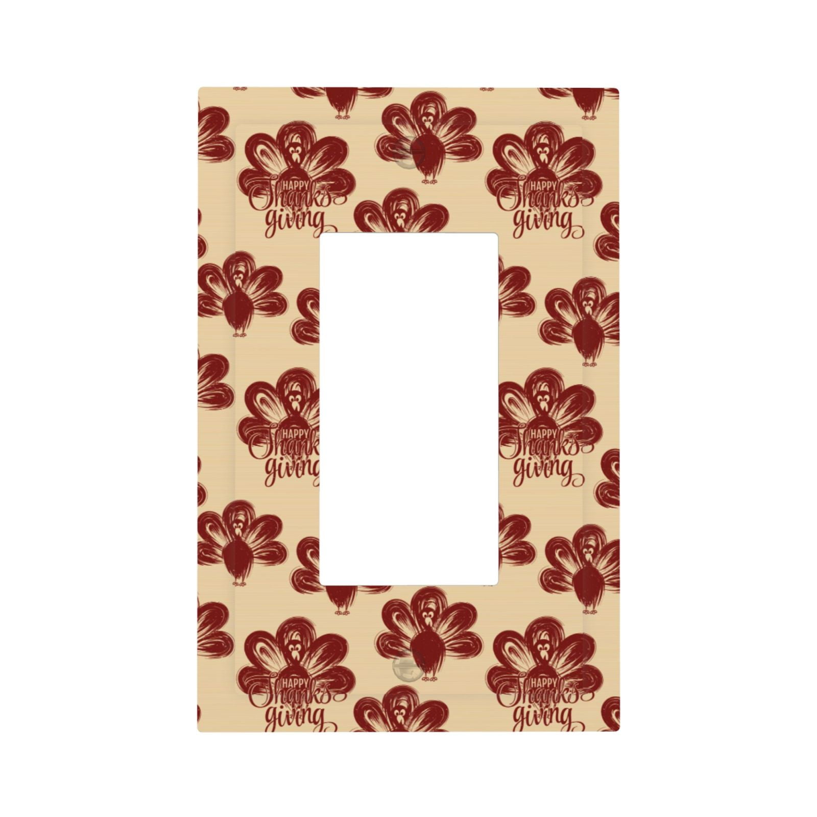 KLL Thanksgiving Sketch Turkey Pattern Electrical Outlet Covers, 3" x 5 ...