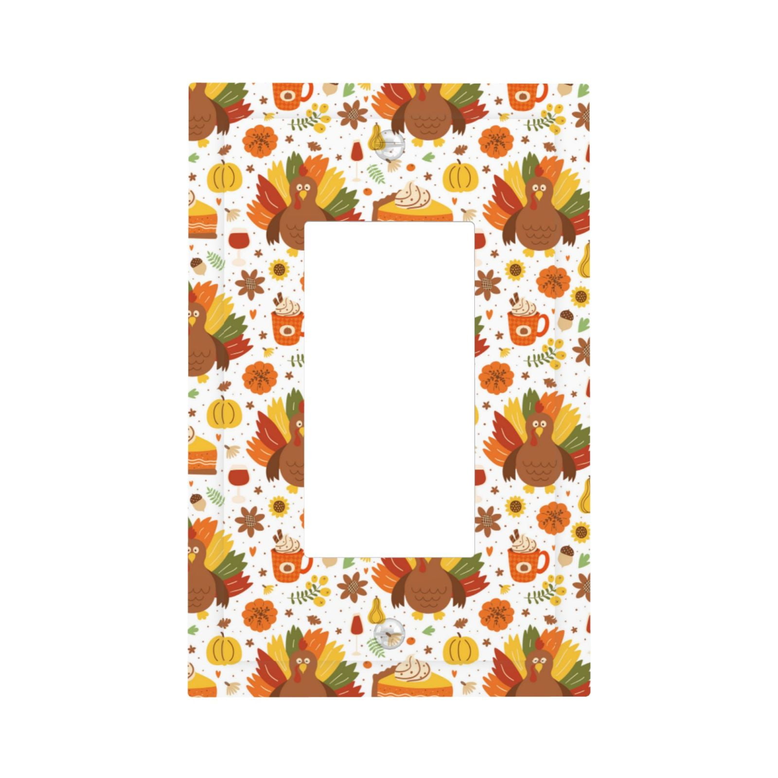 KLL Thanksgiving With Turkey Pattern Electrical Outlet Covers, 3" x 5 ...