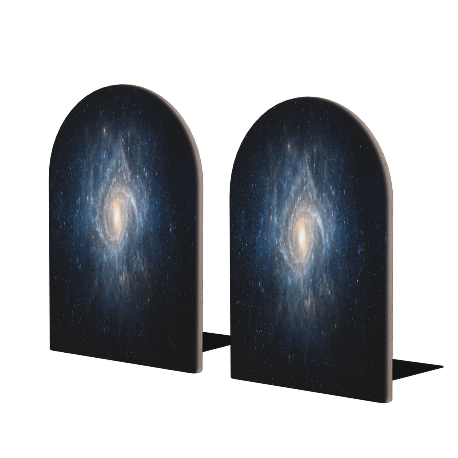 KLL The Galaxy Print Wood Book Ends for Shelves,1 Pair Wood Bookends ...