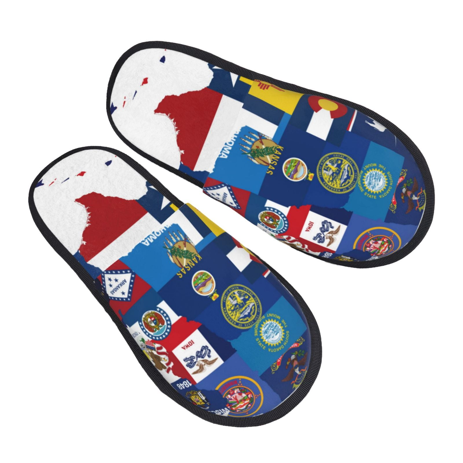 KLL The Map Of United States Slippers for Women Men House Slip on ...