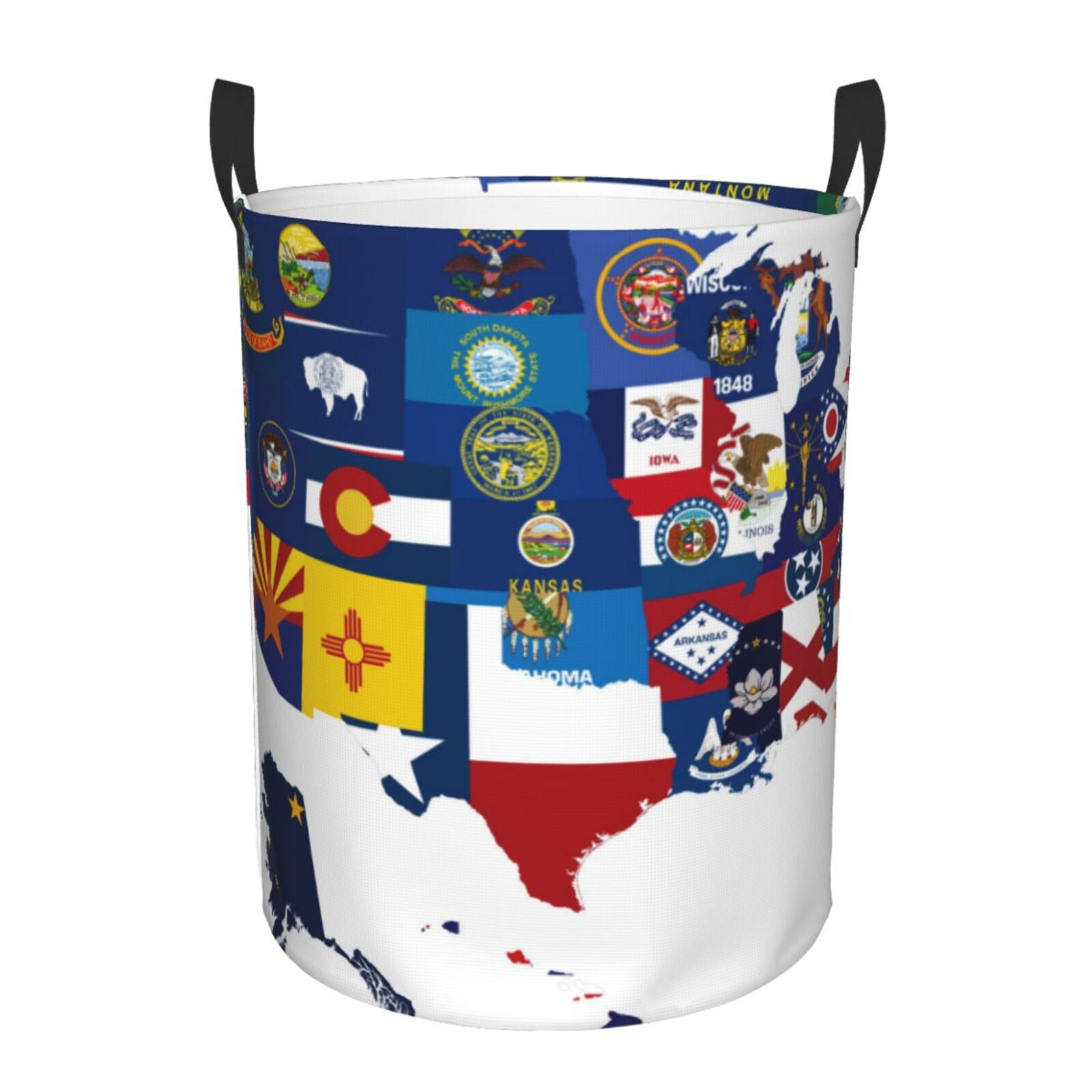 KLL The Map Of United States Waterproof Foldable Laundry Hamper Bucket ...