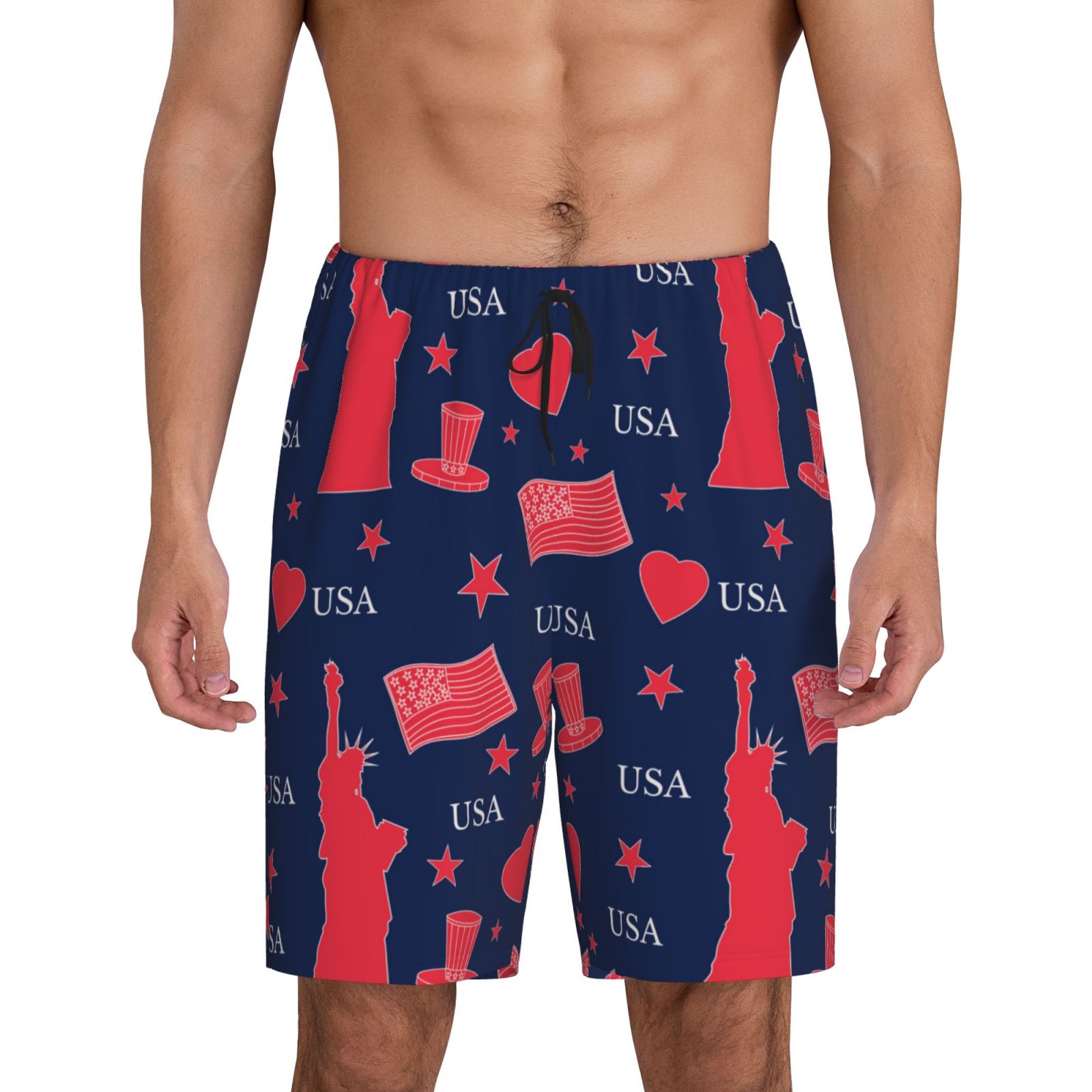 KLL The Statue Of Liberty for Men's 1-Pack Shorts,Sleep Pajama Shorts ...