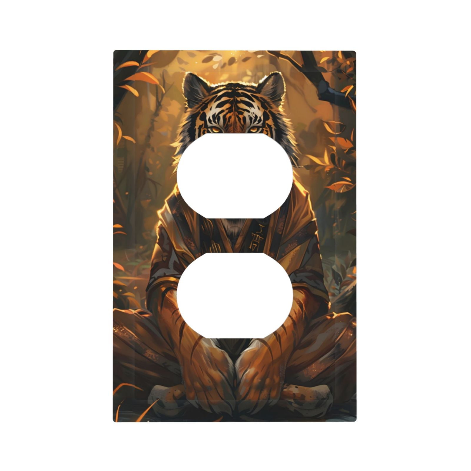 KLL Tiger In The Fallen Leaf Forest Pattern Electrical Outlet Covers, 3 ...