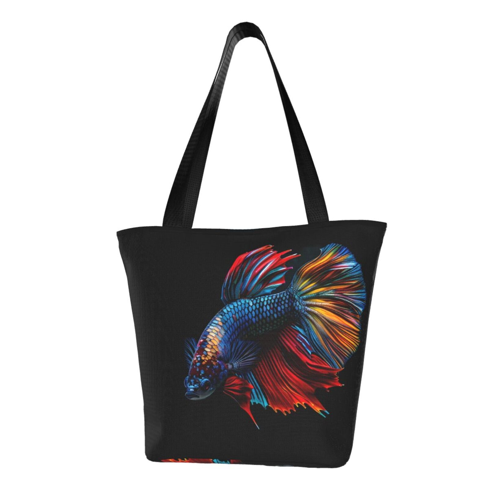 KLL Tote Bag for Women Colorful Betta Fish Print Shopping Grocery ...