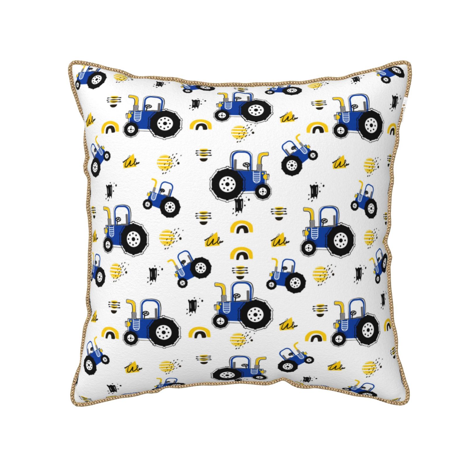 KLL Tractor And Vehicle Decorative Throw Pillow Covers Velvet Soft for ...