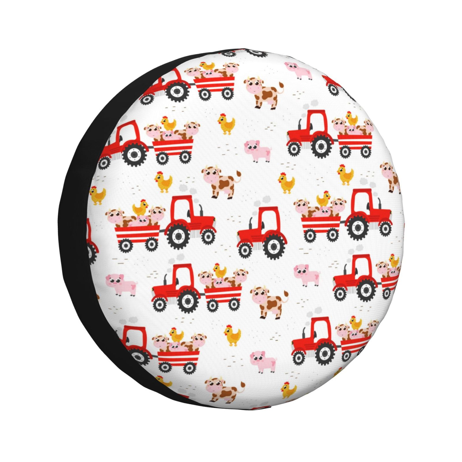 KLL Tractor With Farm Animals Pattern 14-17 inch Spare Tire Cover ...
