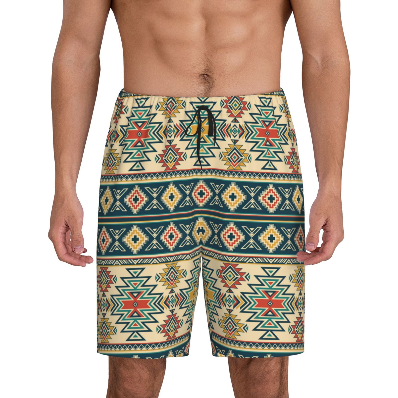 KLL Traditional Tribal Aztec1 for Men's 1-Pack Shorts,Sleep Pajama ...