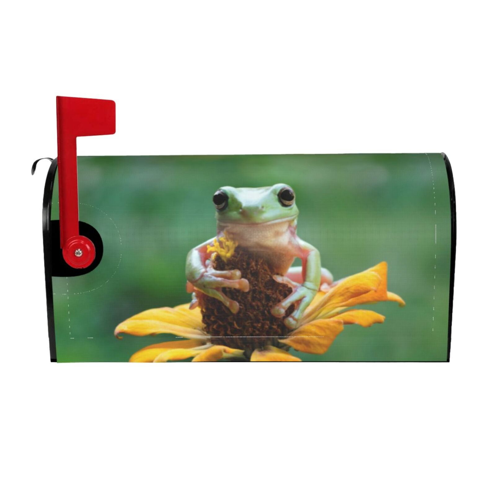 KLL Tree Frog Sitting On Sunflowes Pattern Mailbox Covers,Magnetic ...