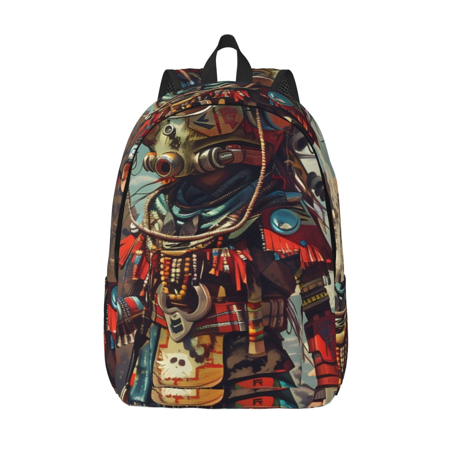 KLL Tribal Futuristic Warrior Print Travel Laptop Backpack - College ...