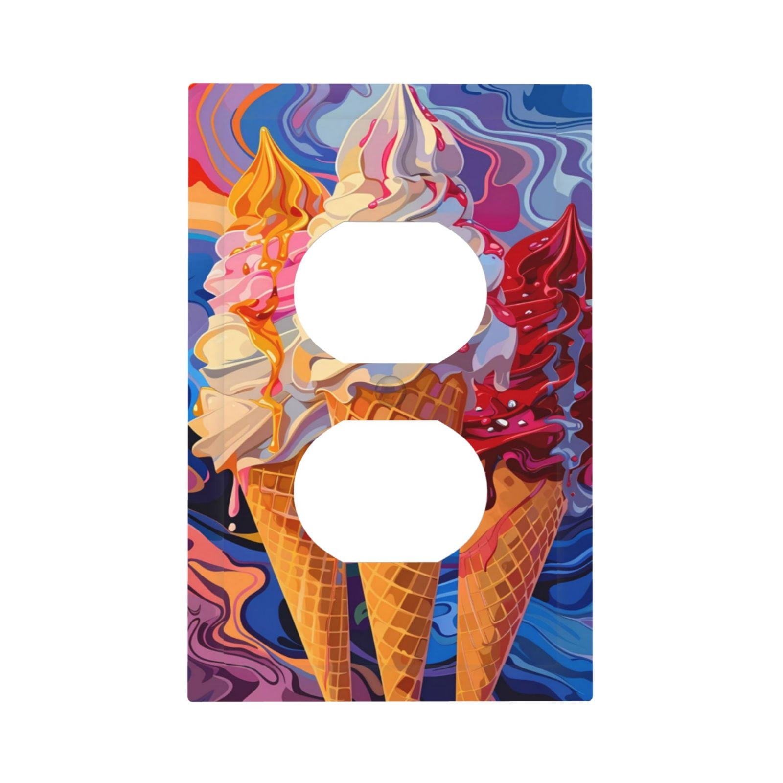 KLL Trio Of Dripping Cones Pattern Electrical Outlet Covers, 3" x 5" 1 ...