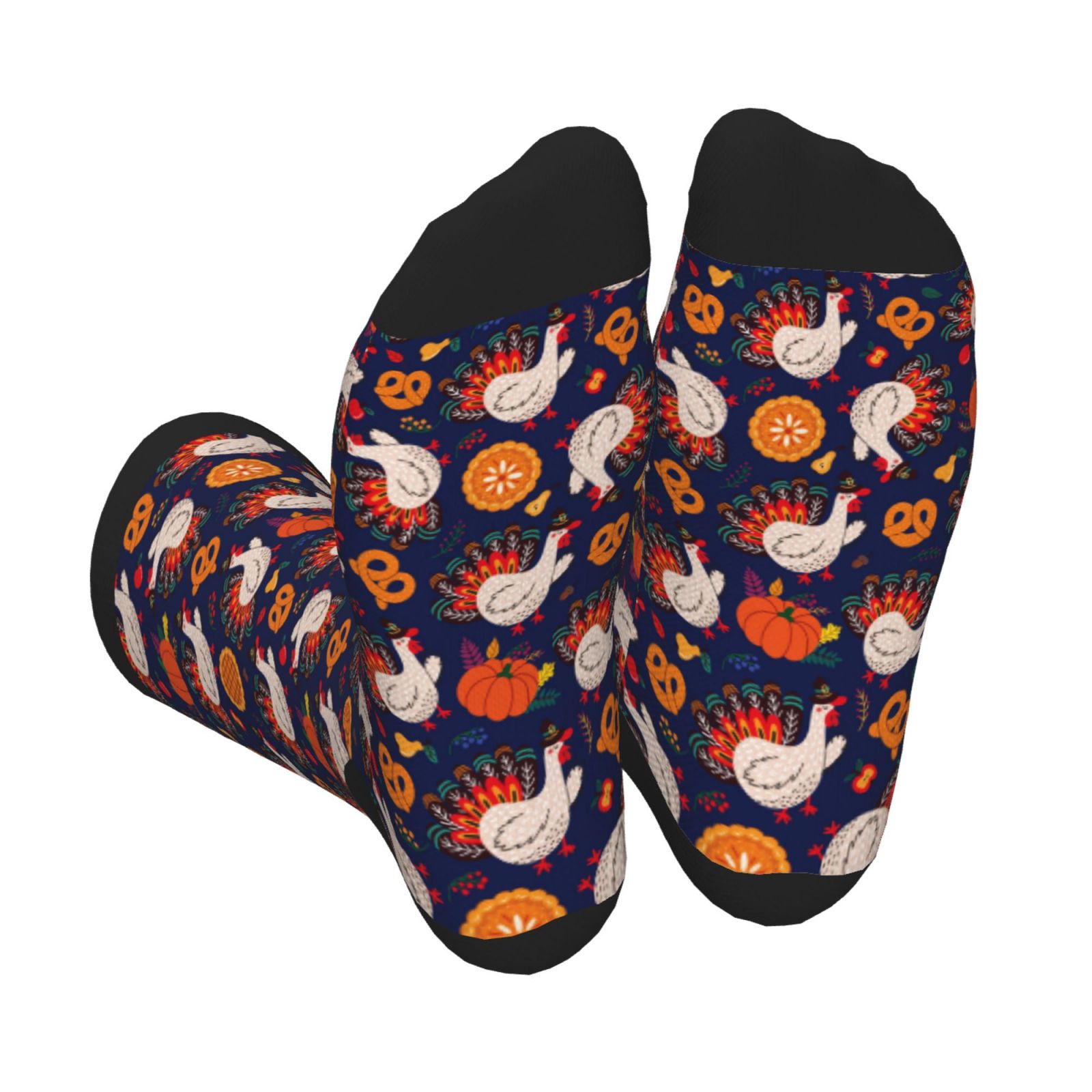 KLL Turkey And Thanksgiving Print Cool Socks Men's Women's Crew Socks ...