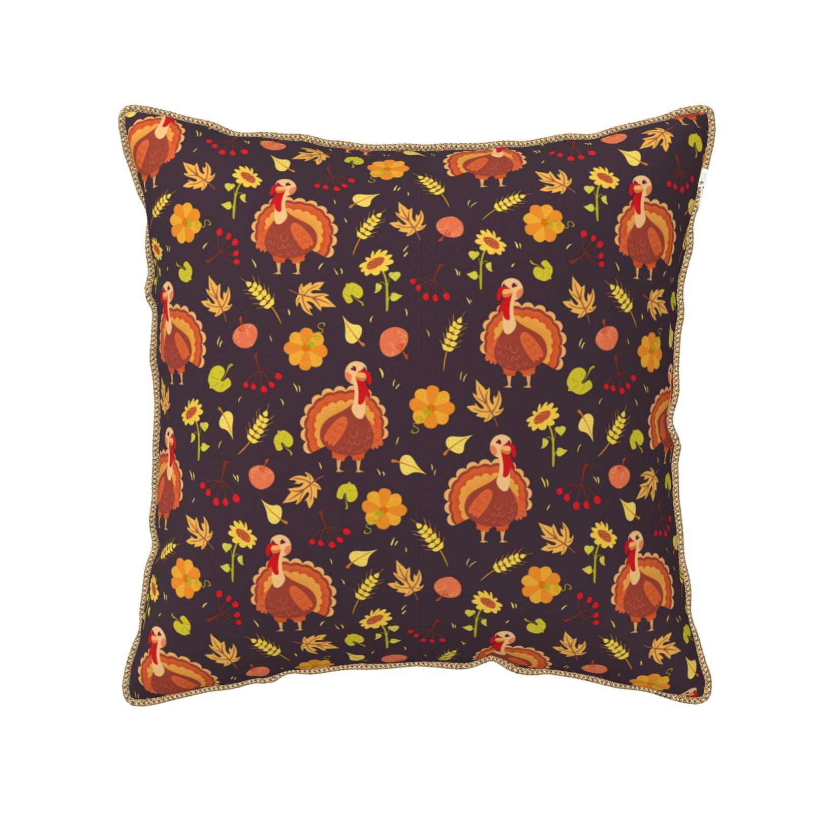 KLL Turkey Bird Decorative Throw Pillow Covers Velvet Soft for Couch ...