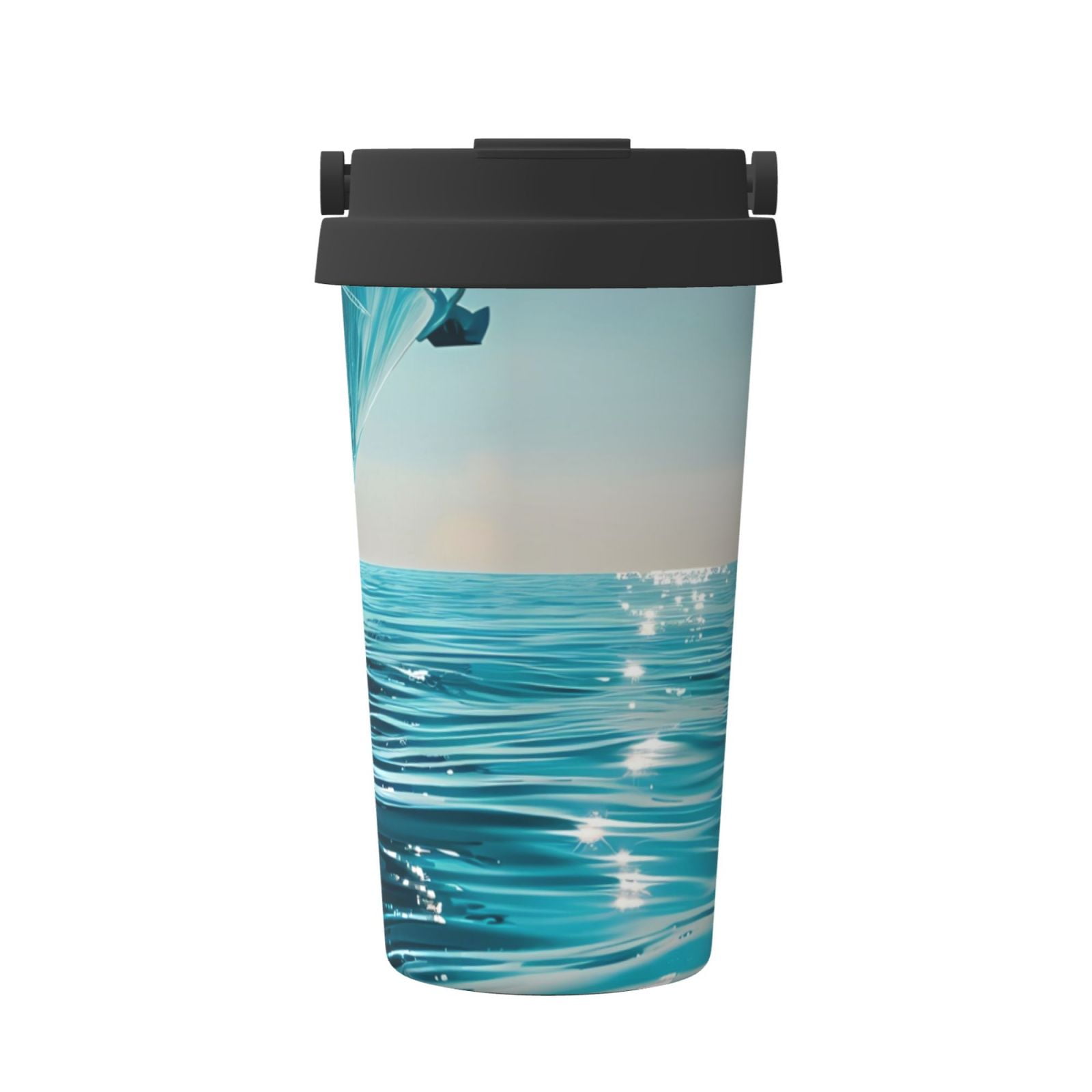 KLL Turquoise Ocean Reflection Pattern Stainless Steel Vacuum Insulated ...