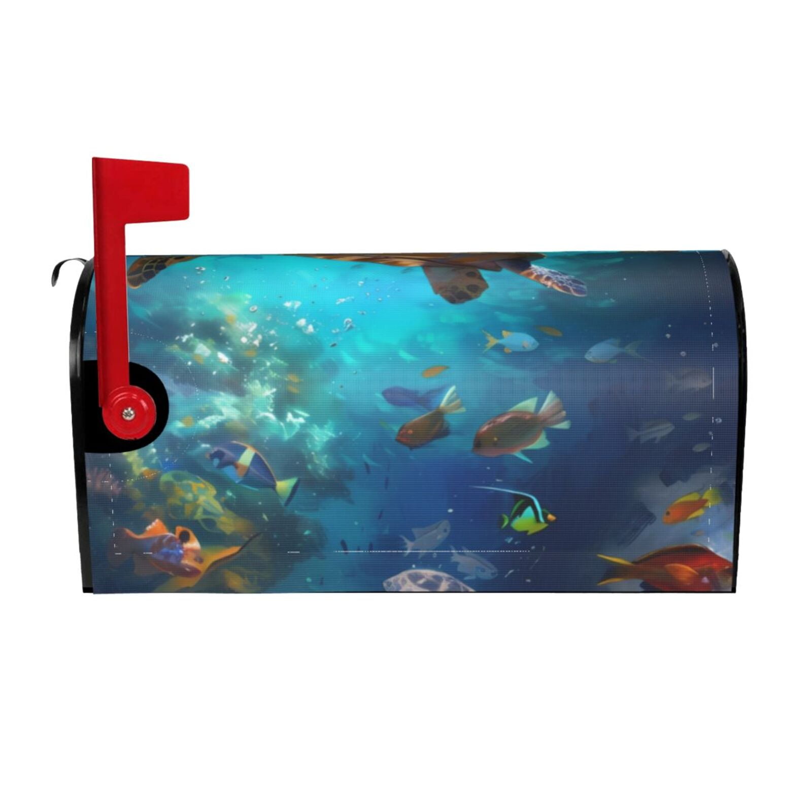 KLL Underwater Fish Turtle Pattern Mailbox Covers,Magnetic Mailbox ...