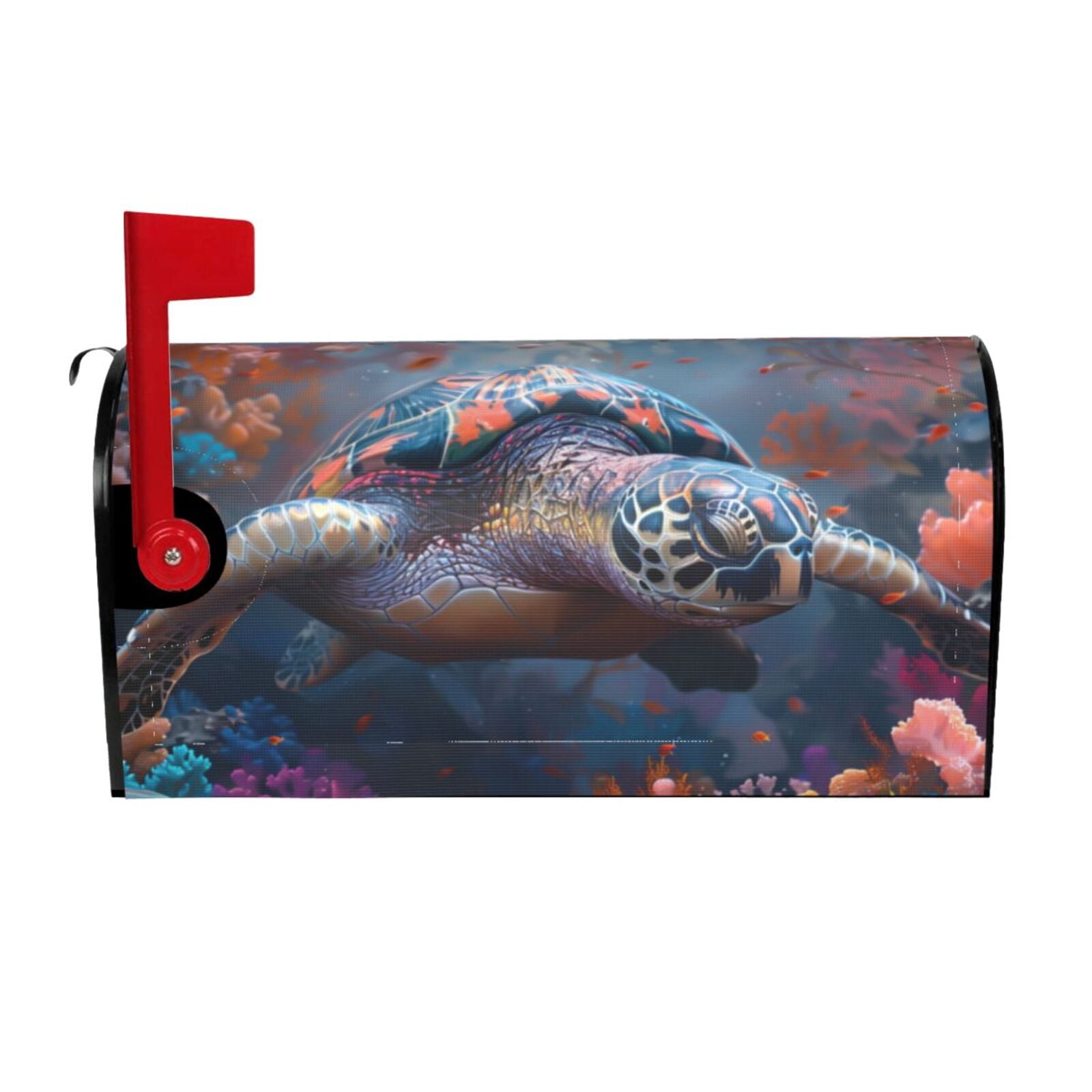 KLL Underwater Lazy Turtle Pattern Mailbox Covers,Magnetic Mailbox ...