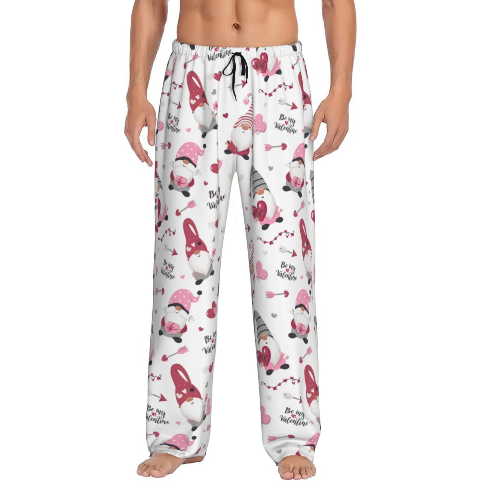 KLL Valentine's Day gnomes Mens Pajama Pants for Men,Mens Lounge Pants,Funny Gifts for Men,Men's ...