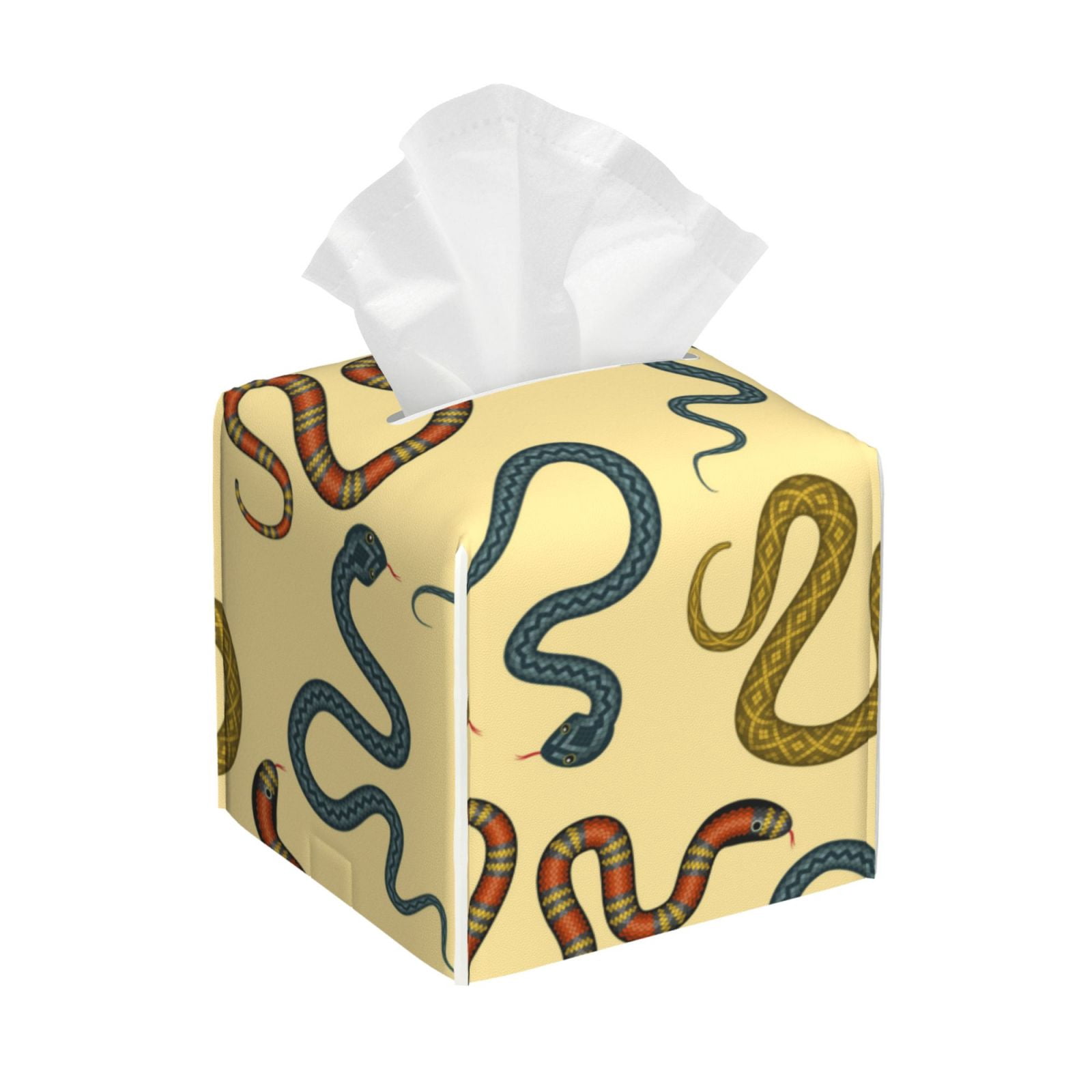 KLL Various Snake Print Tissue Box Cover,Leather Tissue Holder Square ...