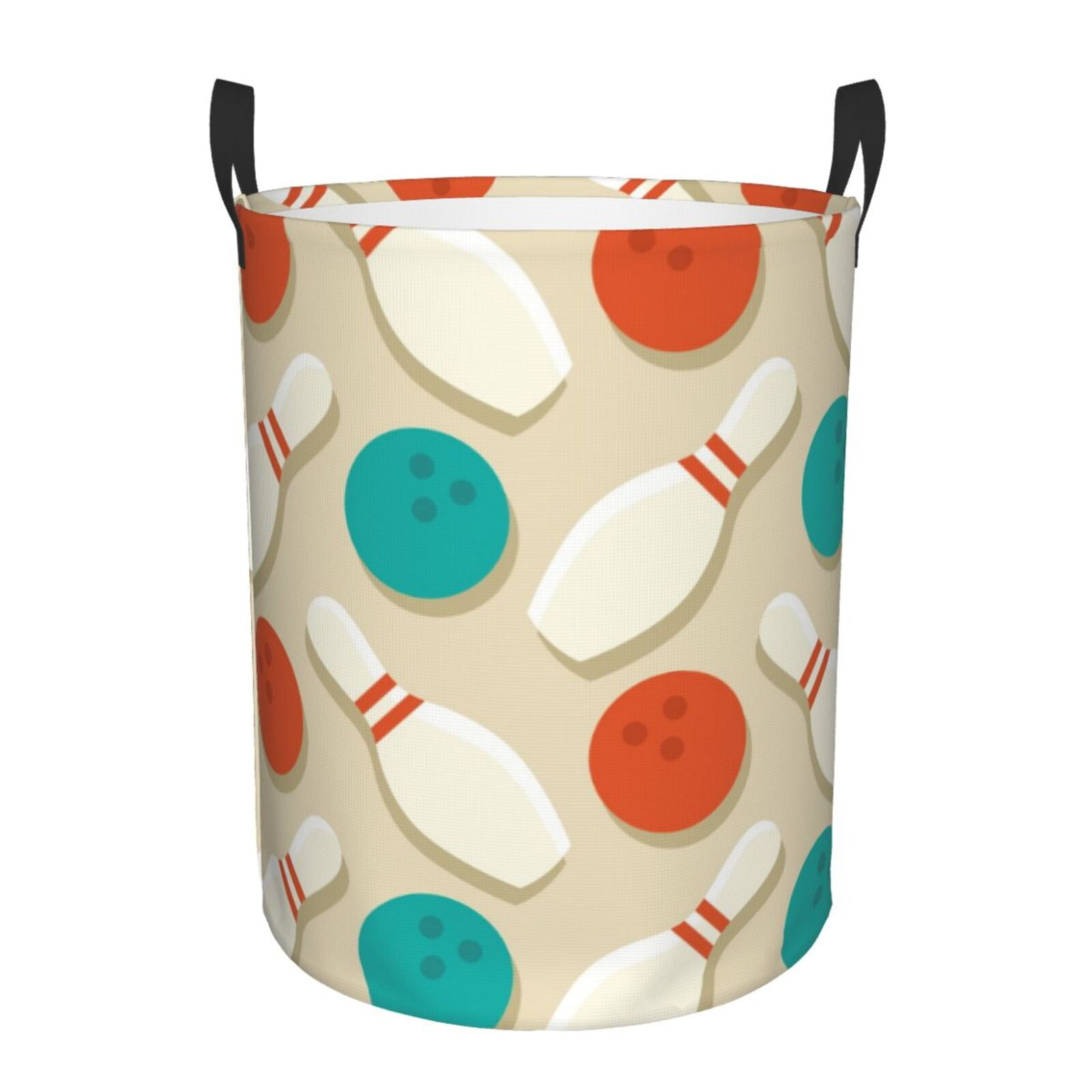 KLL Vintage Bowling Waterproof Foldable Laundry Hamper Bucket with ...