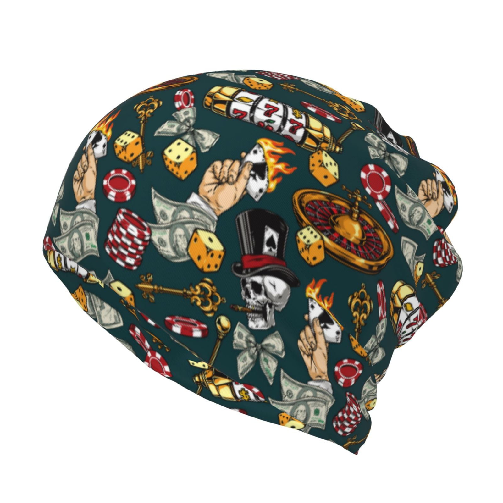 KLL Vintage Casino Chips Pirnt Wicking Running Beanie Head Wrap Cycling ...