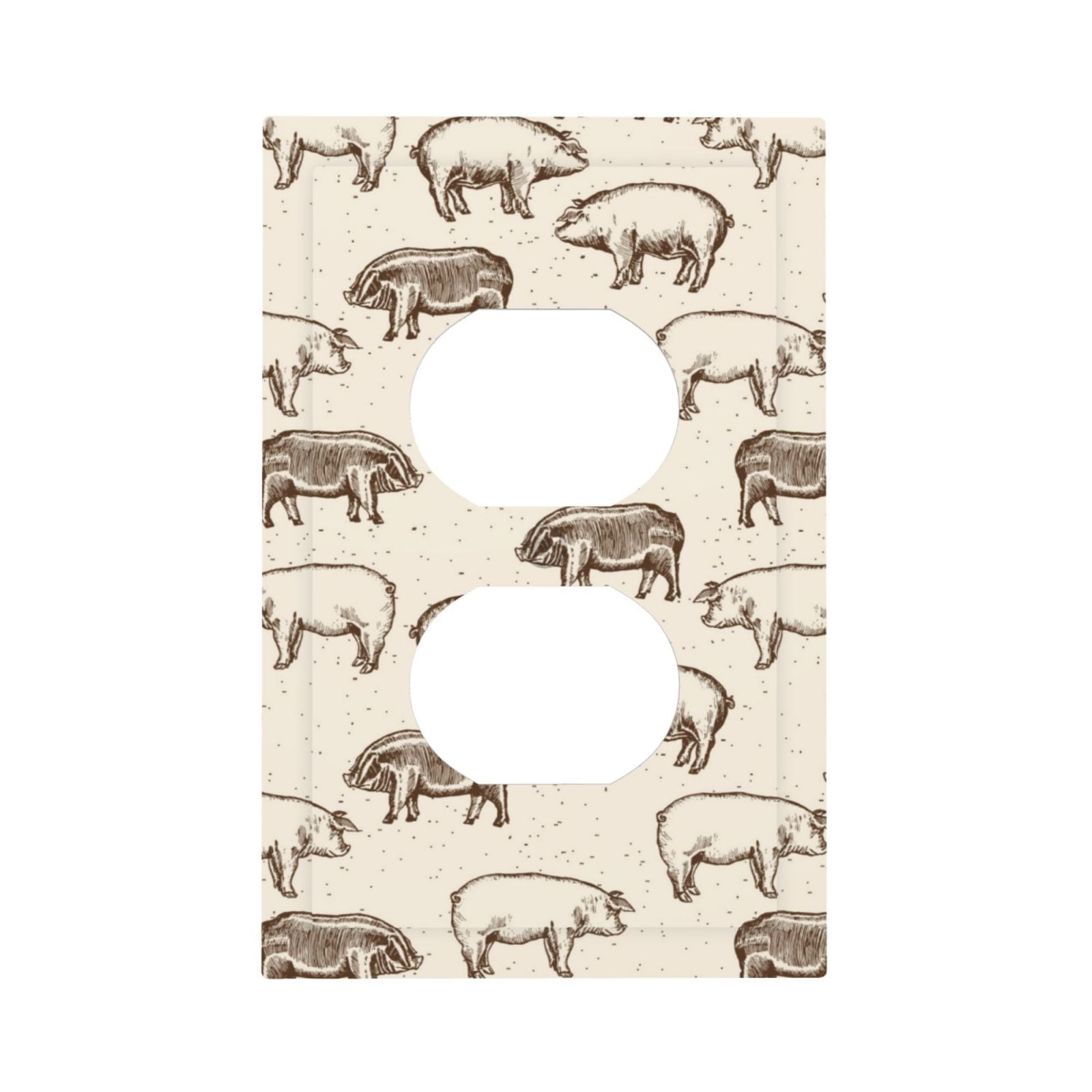 KLL Vintage Farm Pigs Pattern Electrical Outlet Covers, 3" x 5" 1 Pack ...
