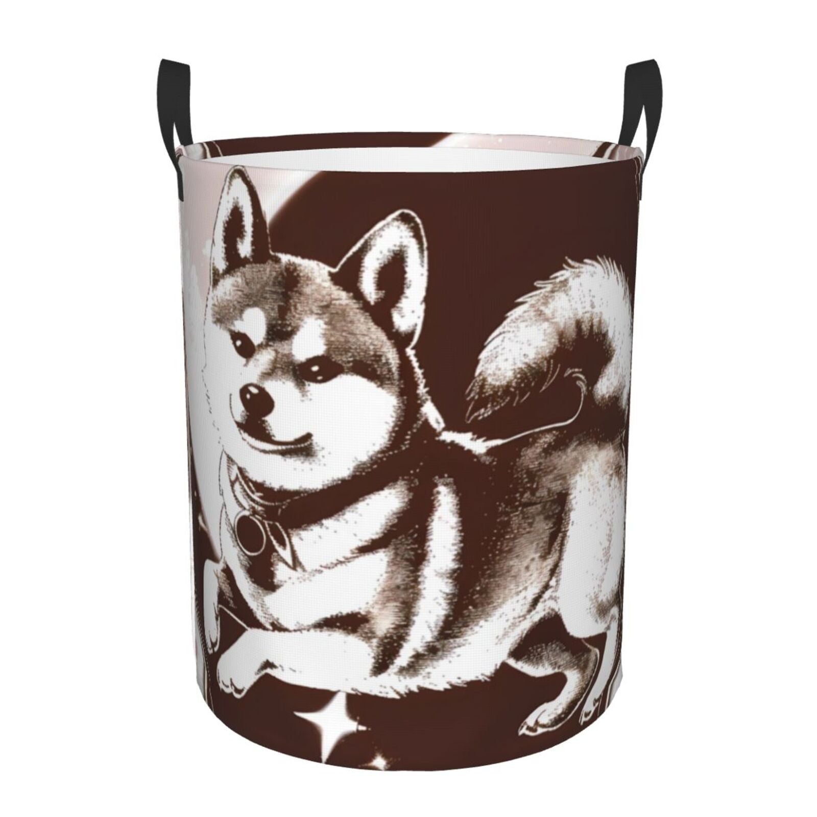 KLL Vintage Husky Dog Waterproof Foldable Laundry Hamper Bucket with ...