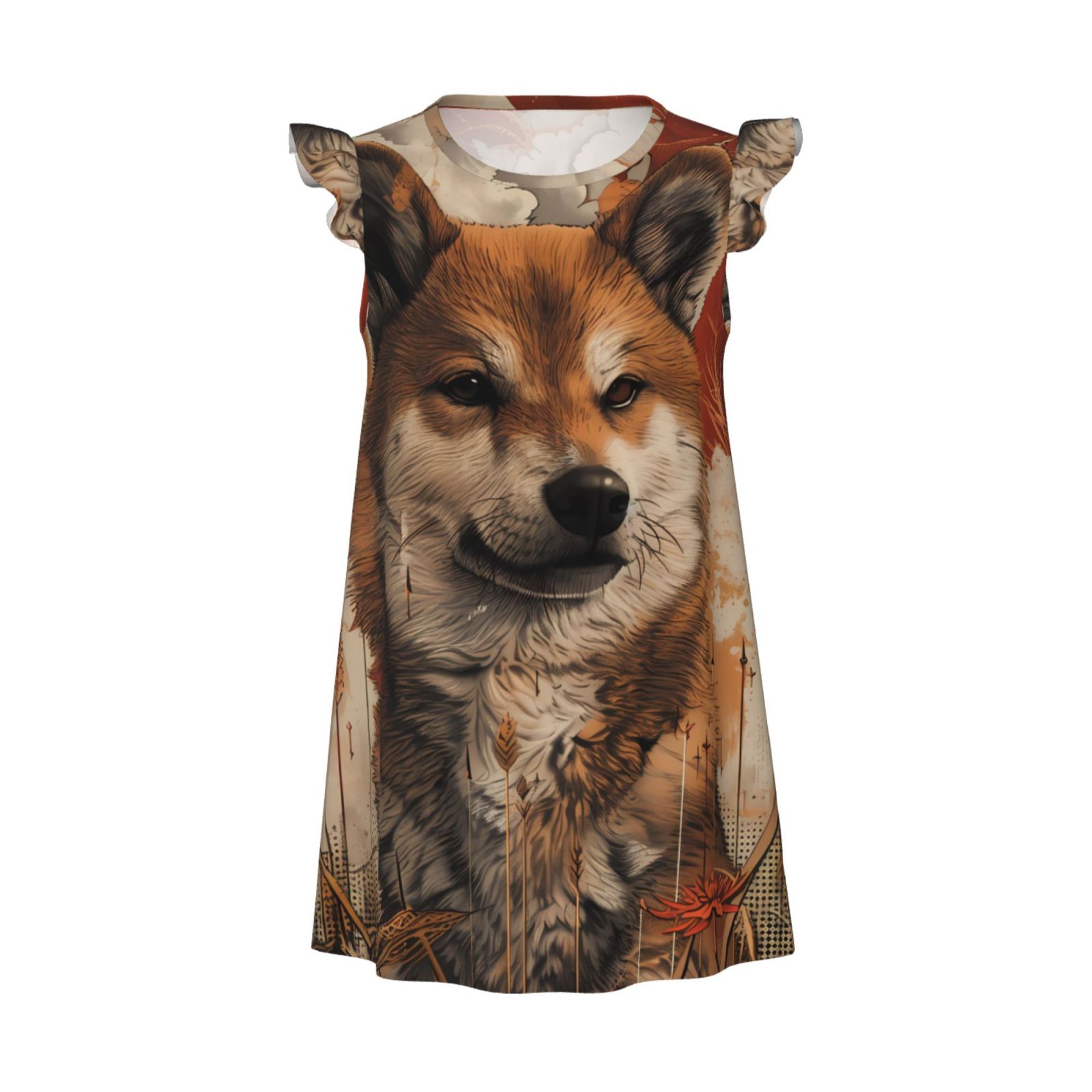 KLL Vintage Shiba Inu Art Print Girls Nightgowns Pajamas for Girl ...
