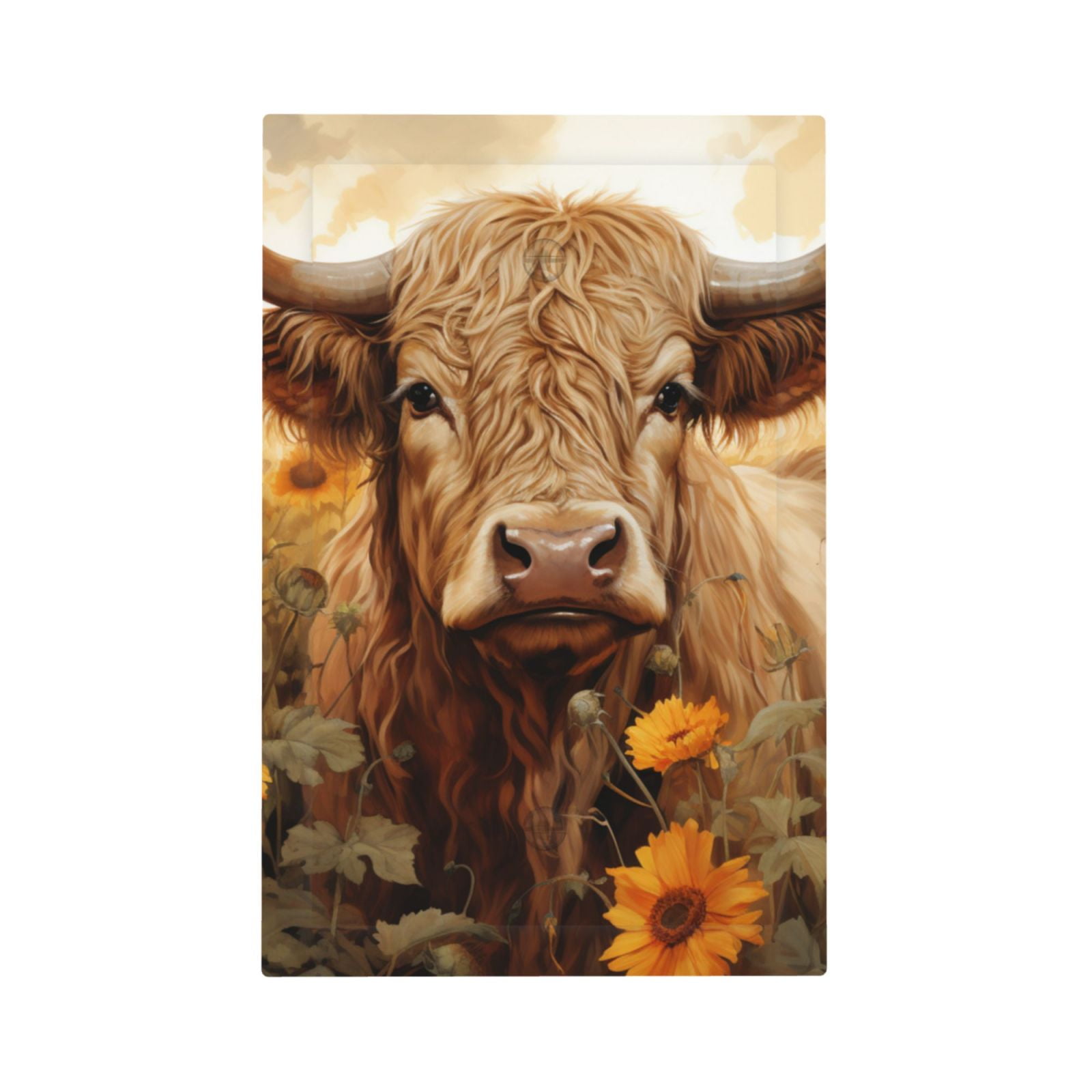 KLL Vintage Sunflower Cow Pattern Electrical Outlet Covers, 3" x 5" 1 ...