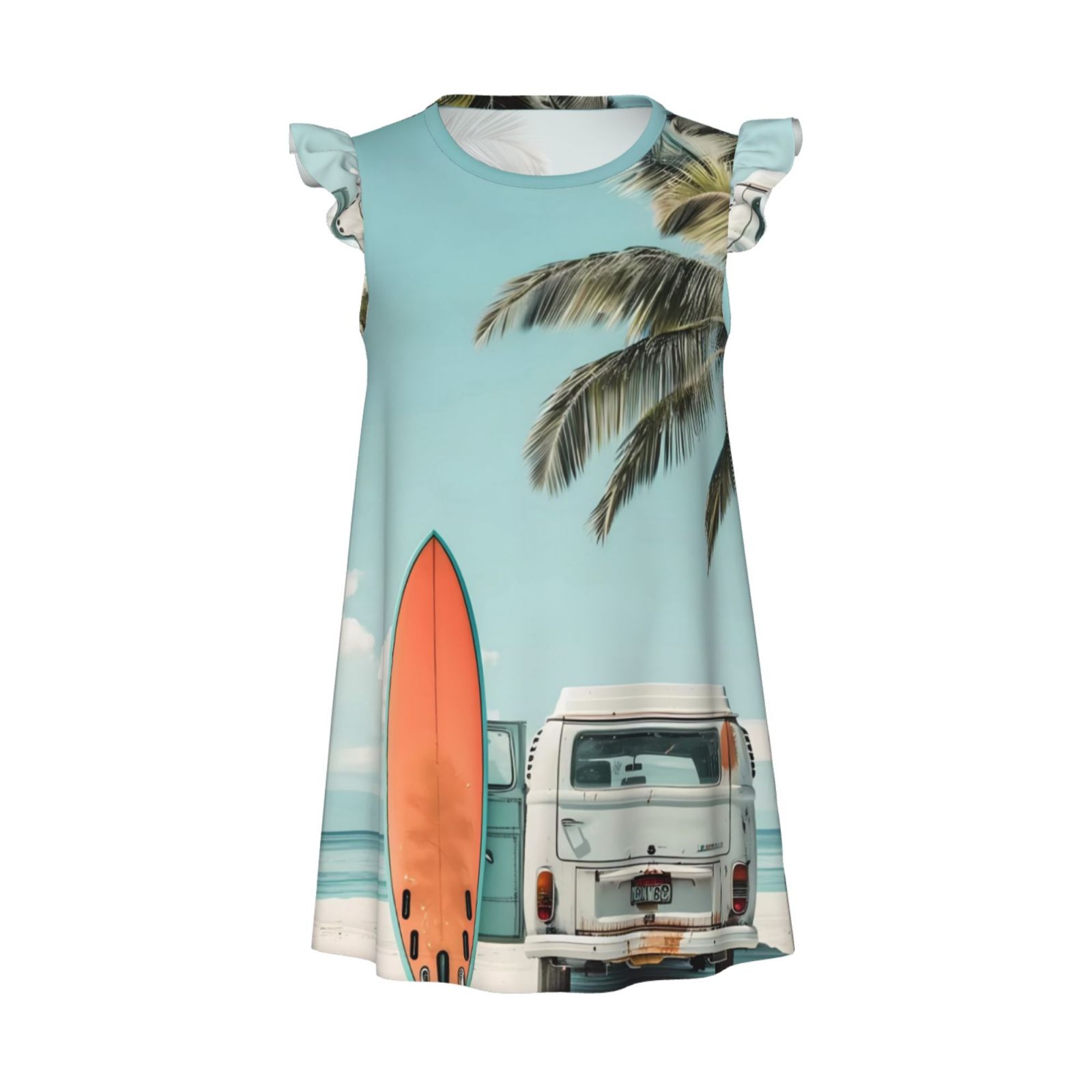 KLL Vintage Surf Van Beach Print Girls Nightgowns Pajamas for Girl ...
