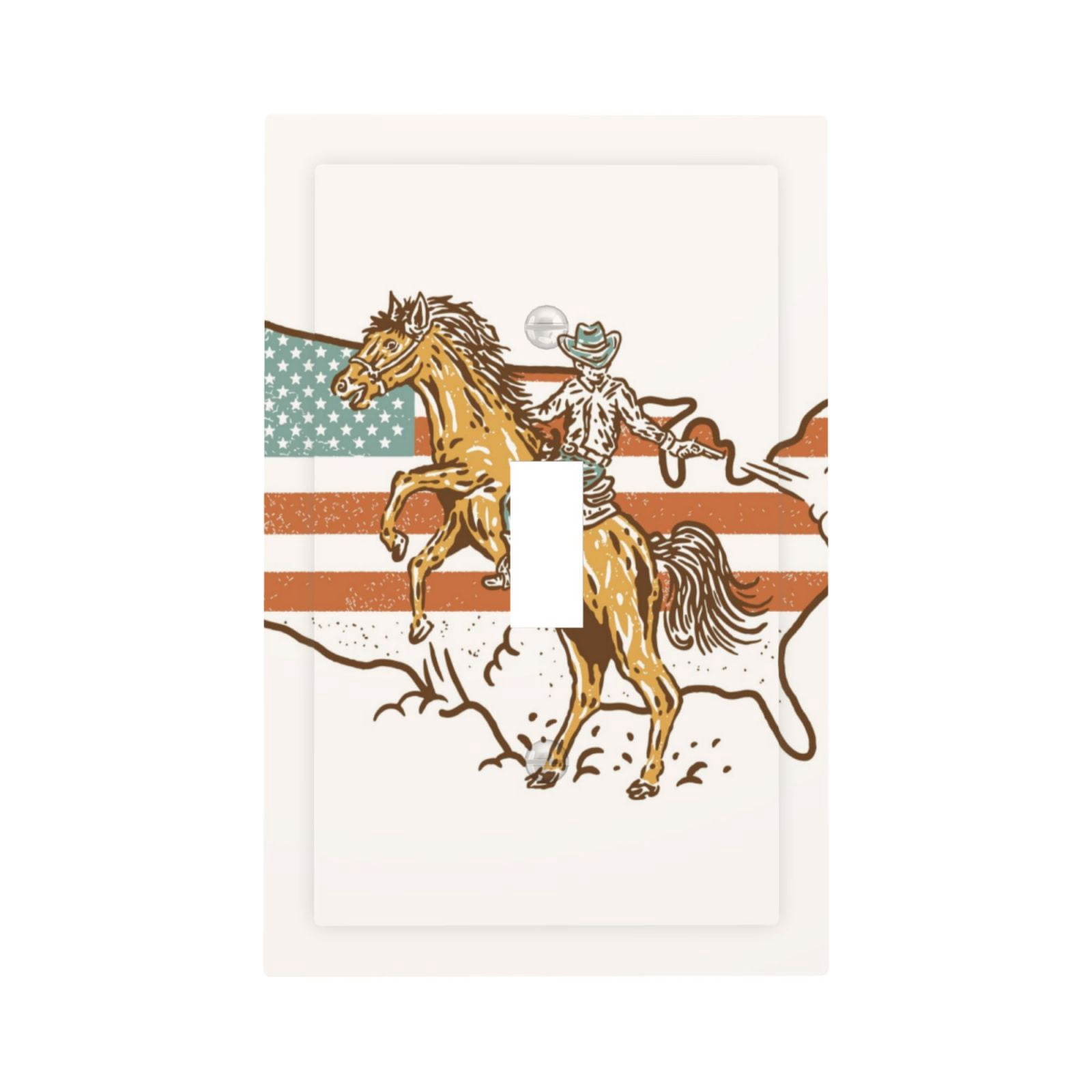 KLL Vintage Wild West Cowboy Pattern Electrical Outlet Covers, 3" x 5 ...
