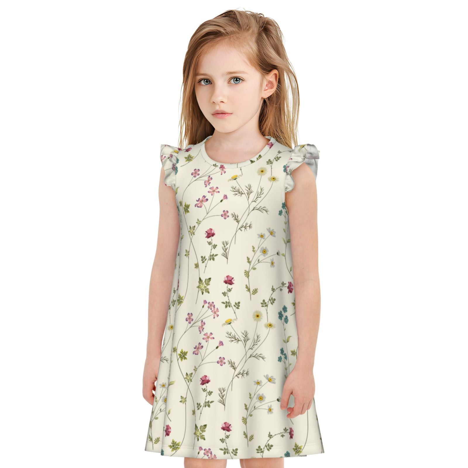 KLL Vintage flowers Print Girls Nightgowns Pajamas for Girl Sleepwear ...