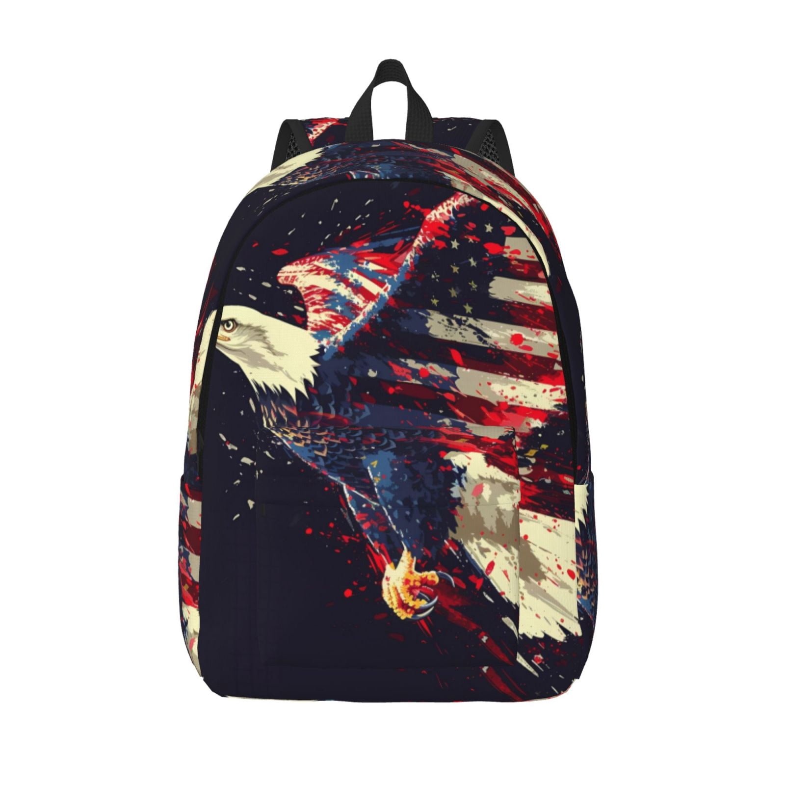 KLL Watercolor Bald Eagle Print Travel Laptop Backpack - College ...