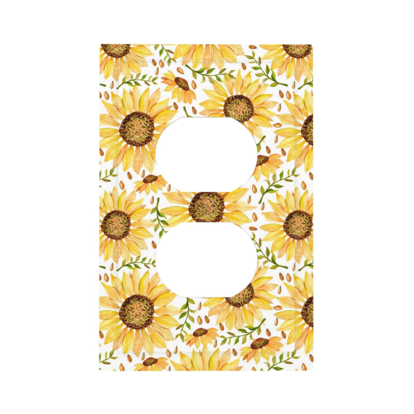 KLL Watercolor With Sunflowers Pattern Electrical Outlet Covers, 3" x 5 ...