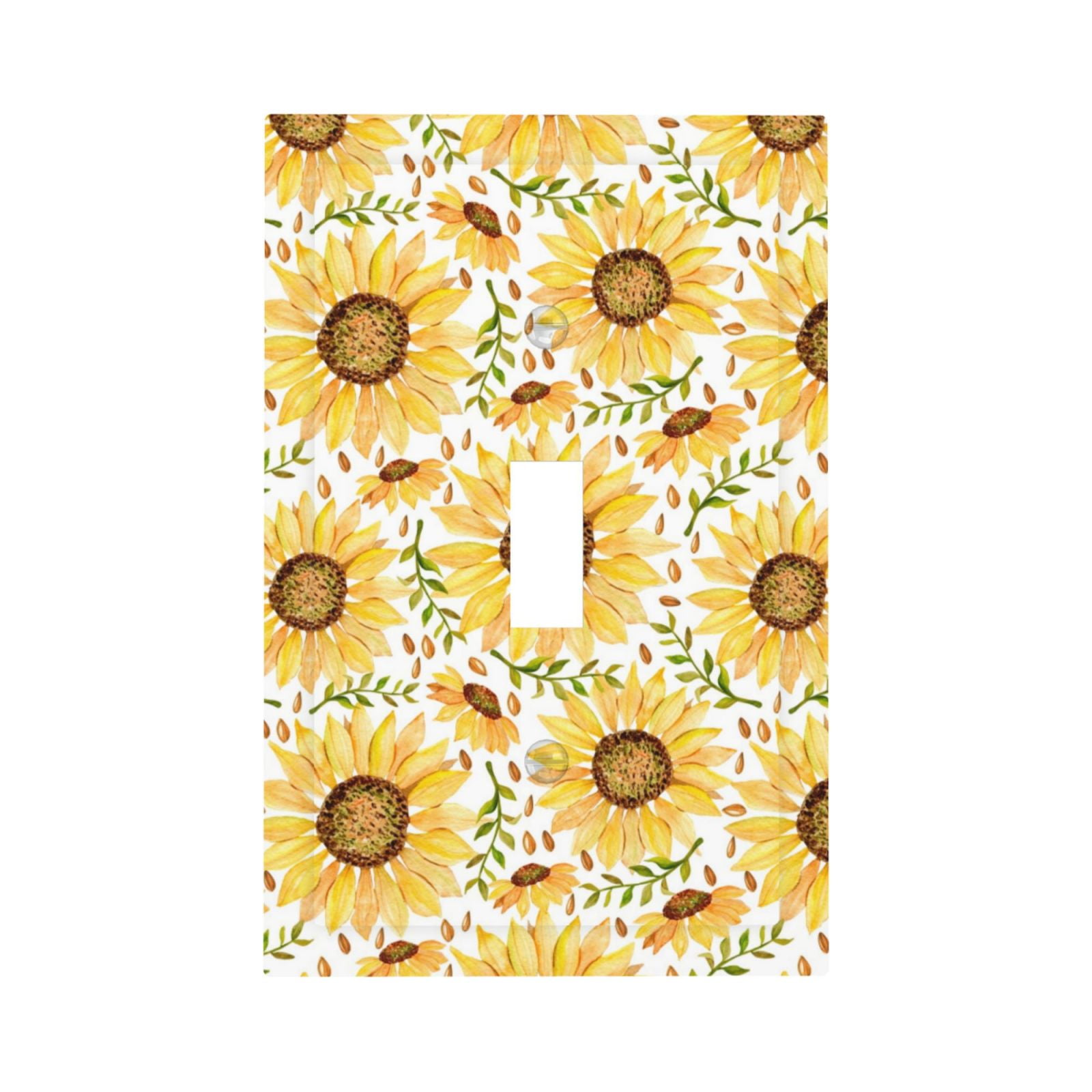 KLL Watercolor With Sunflowers Pattern Electrical Outlet Covers, 3" x 5 ...