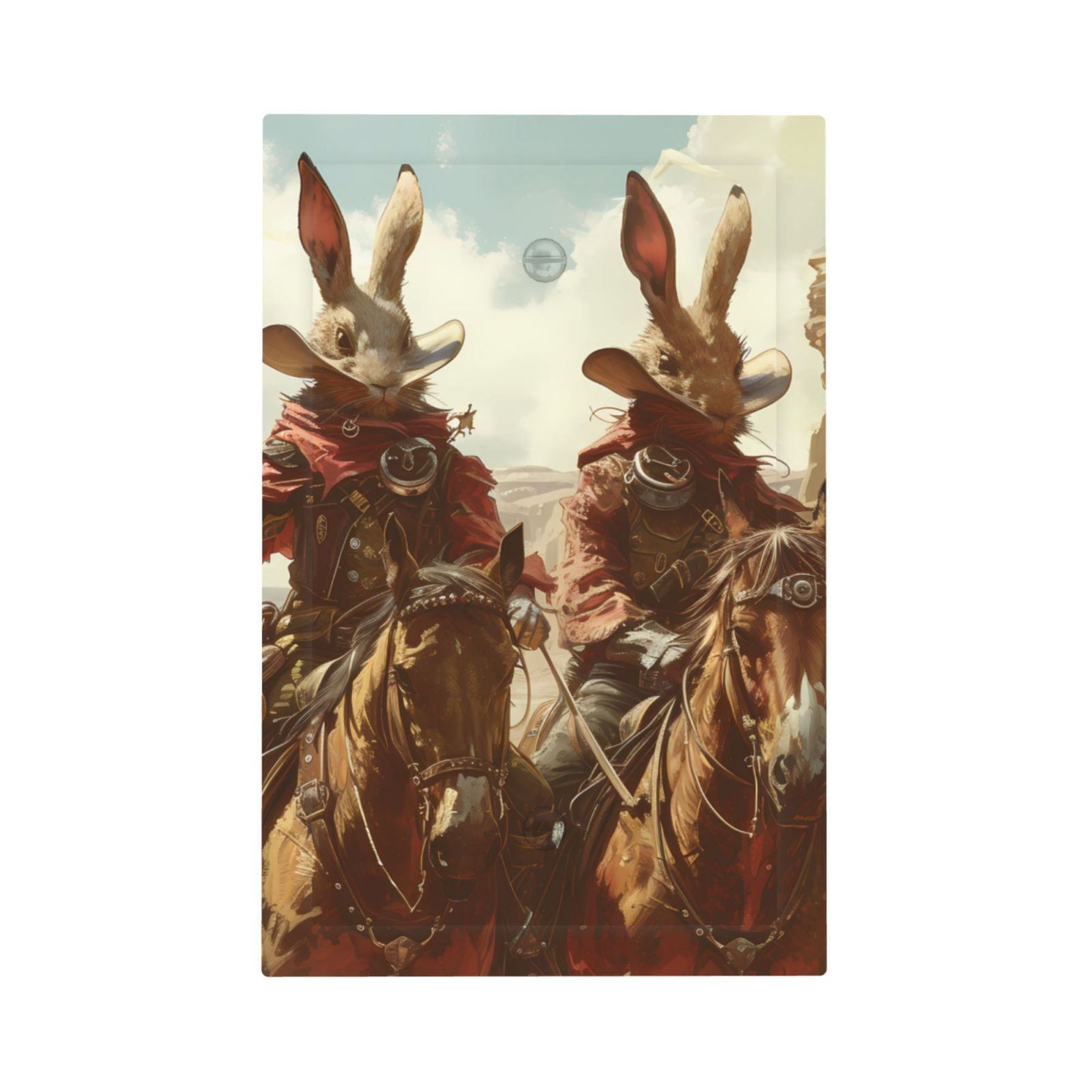 KLL Western Rabbit Cowboy Pattern Electrical Outlet Covers, 3" x 5" 1 ...
