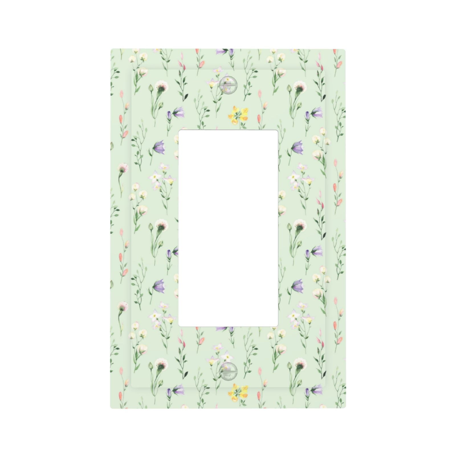 KLL Wildflower Watercolor 5 Pattern Electrical Outlet Covers, 3" x 5" 1 ...