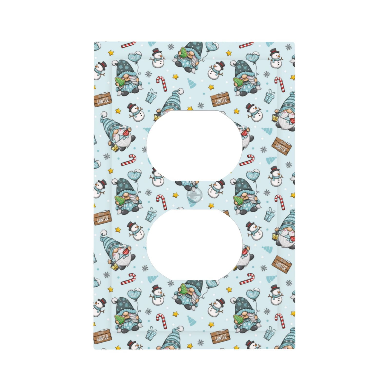 KLL Winter Wonderland Light Blue Pattern Electrical Outlet Covers, 3" x ...
