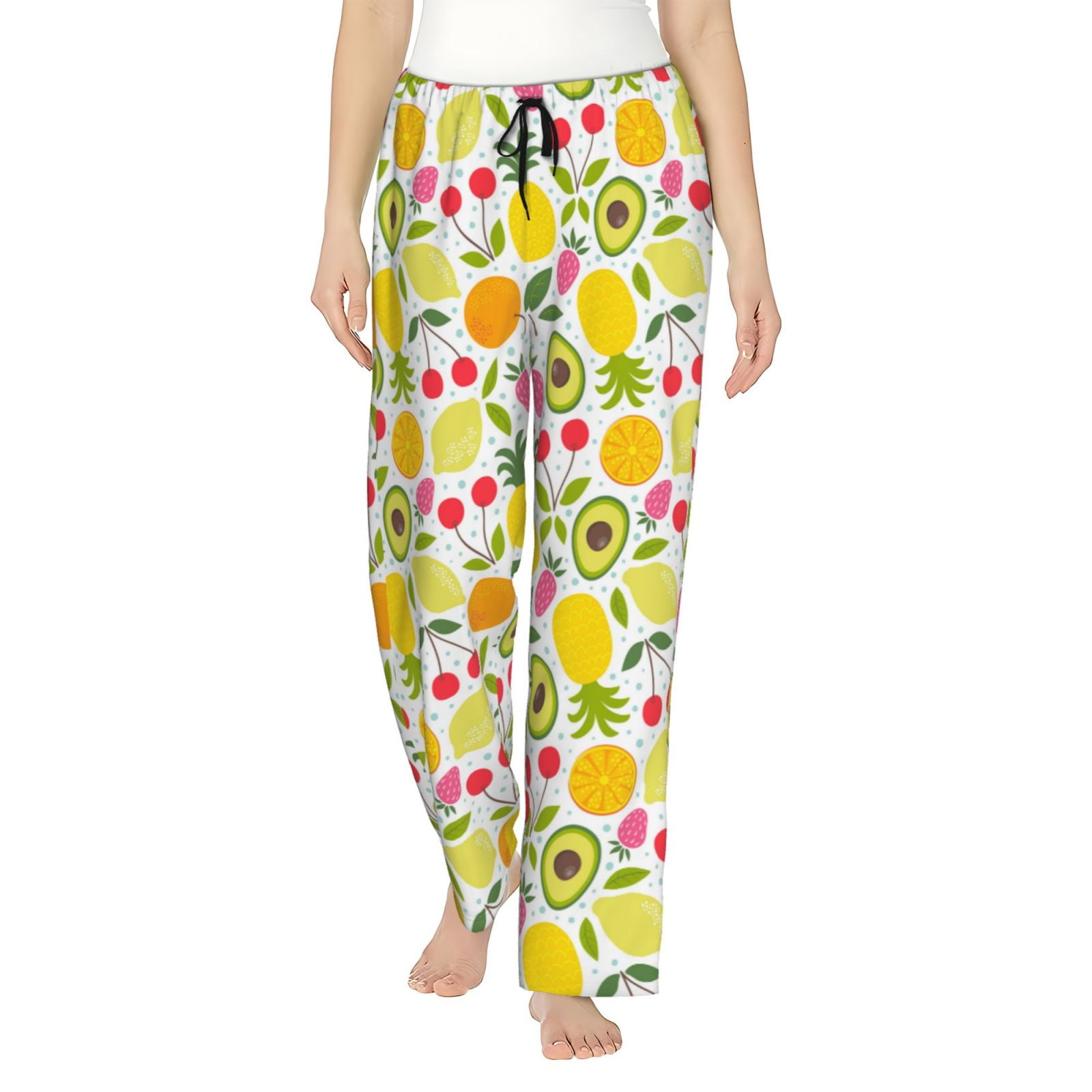 KLL Womens Avocado And Pineapple Print Pajama Pants Soft Pajama Bottoms ...