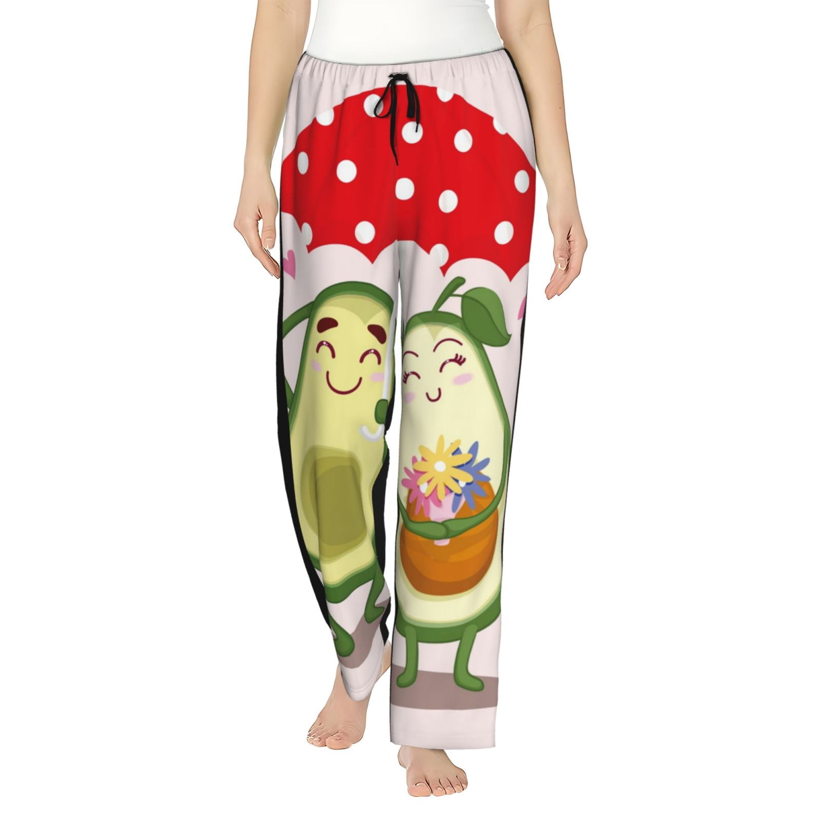 KLL Womens Avocado Lovers Wearing Umbrella Print Pajama Pants Soft ...