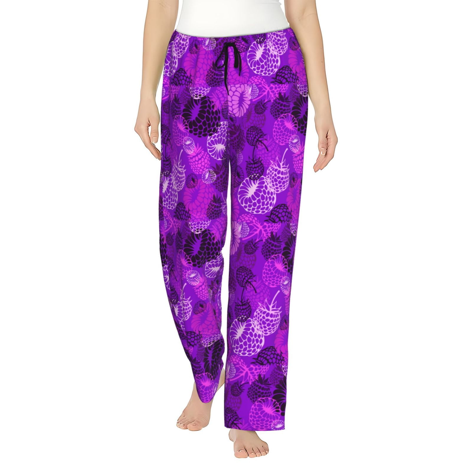 KLL Womens Berry Raspberry Print Pajama Pants Soft Pajama Bottoms for ...