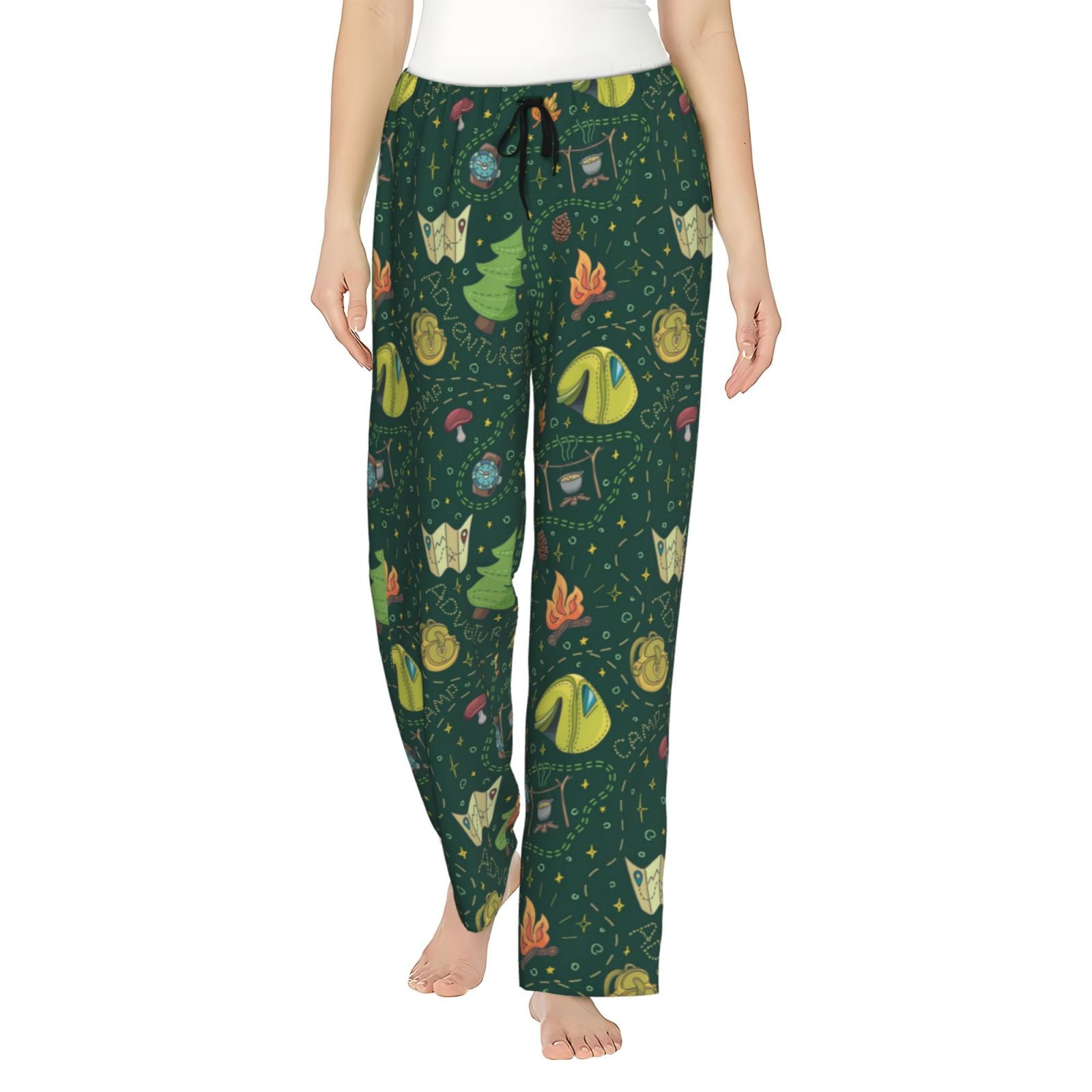 KLL Womens Camp In The Forest Print Pajama Pants Soft Pajama Bottoms ...