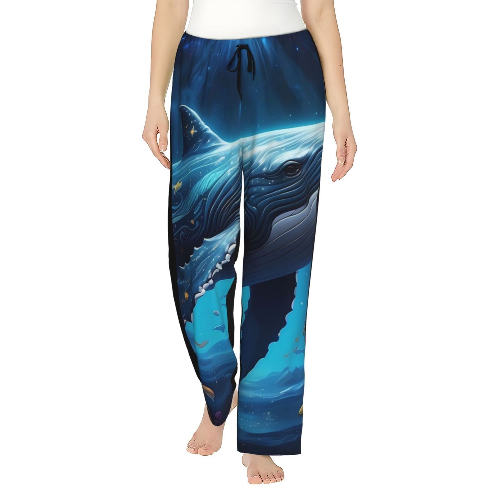 KLL Womens Colorful Ocean Whale Print Pajama Pants Soft Pajama Bottoms ...