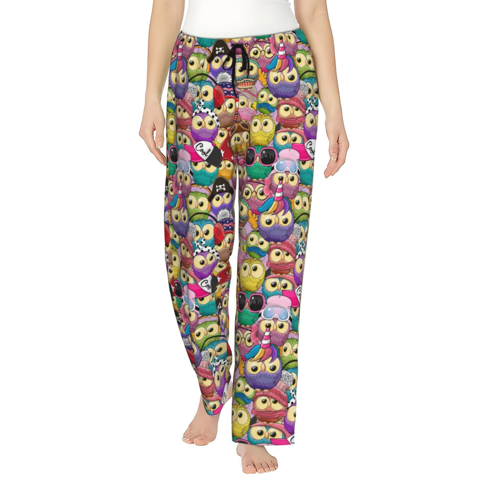 KLL Womens Cute Cartoon Owls Print Pajama Pants Soft Pajama Bottoms for ...