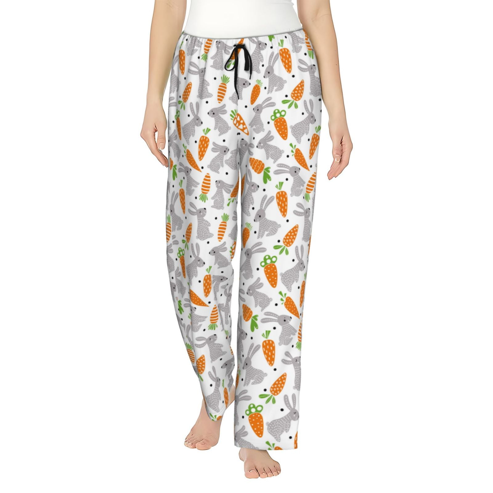 KLL Womens Cute Rabbit Print Pajama Pants Soft Pajama Bottoms for Women ...