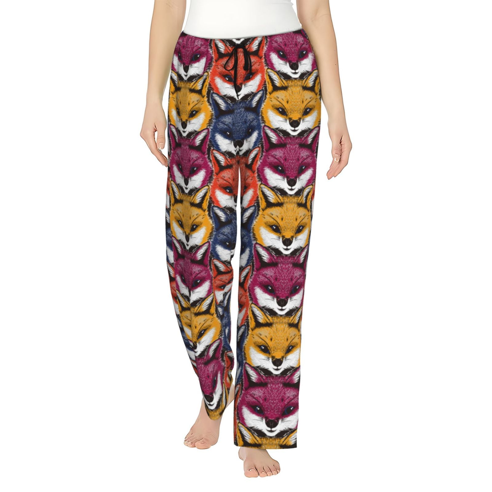 KLL Womens Fox Face Print Pajama Pants Soft Pajama Bottoms for Women ...