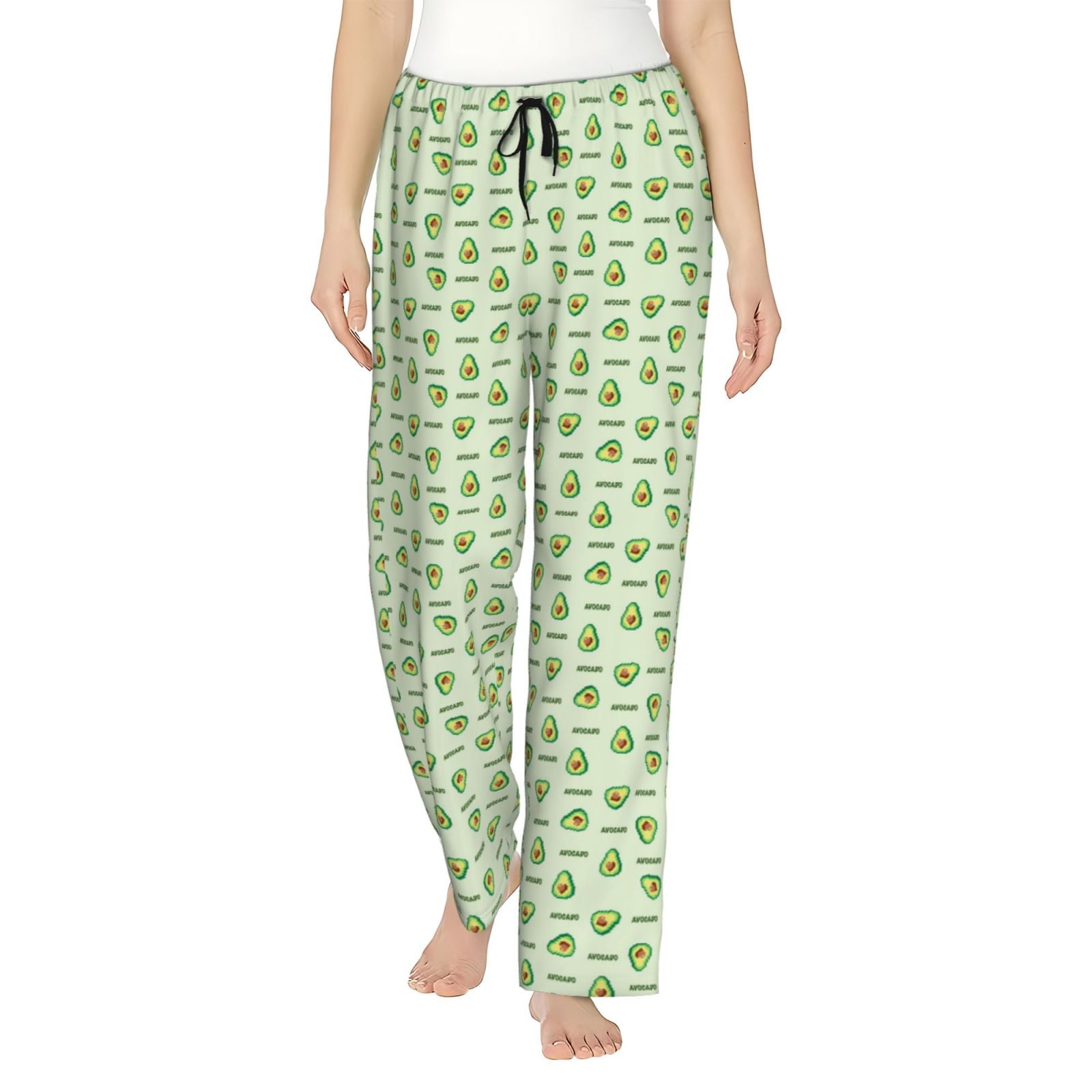 KLL Womens Green Avocado Print Pajama Pants Soft Pajama Bottoms for ...