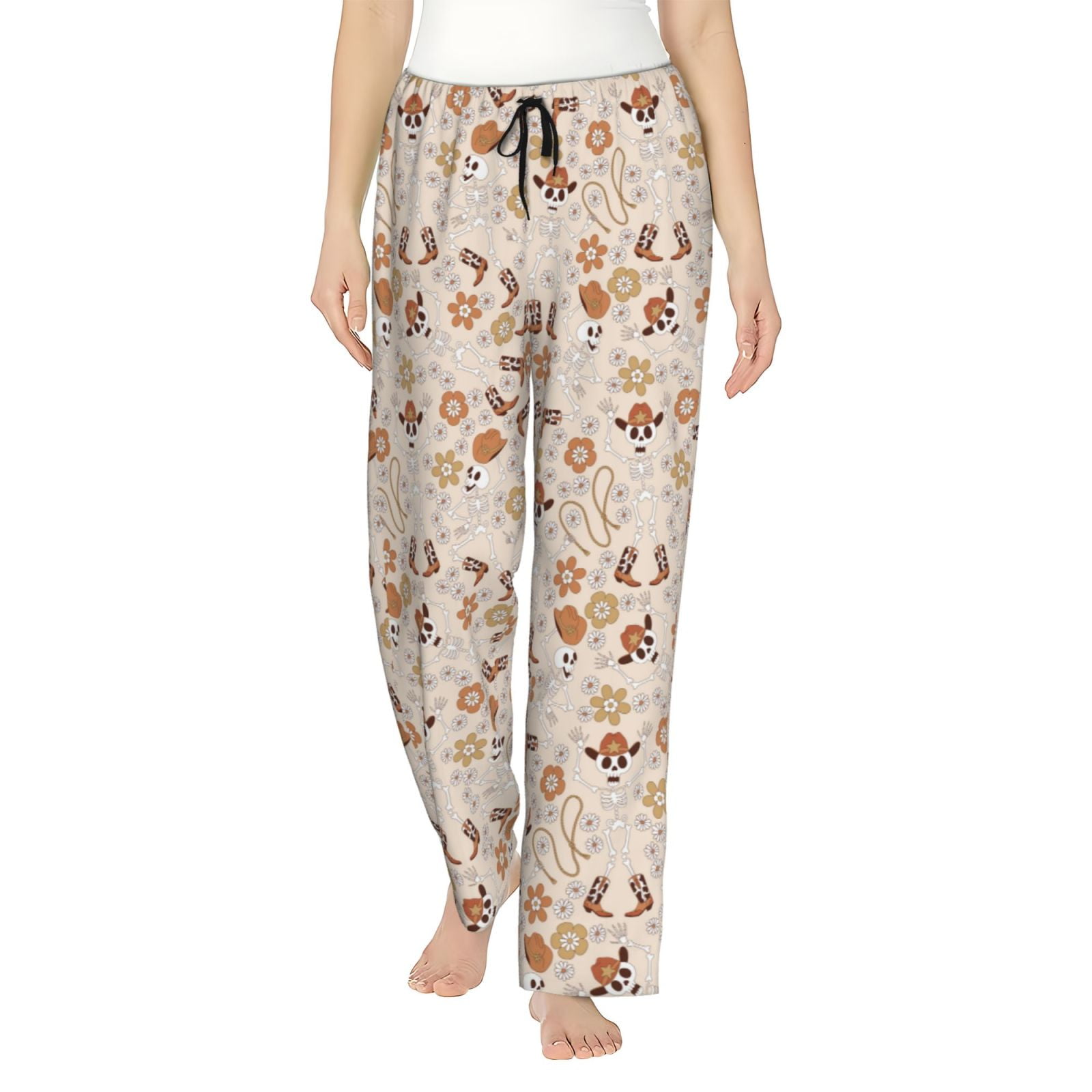 KLL Womens Dancing Cowboy Skeleton Print Pajama Pants Soft Pajama ...