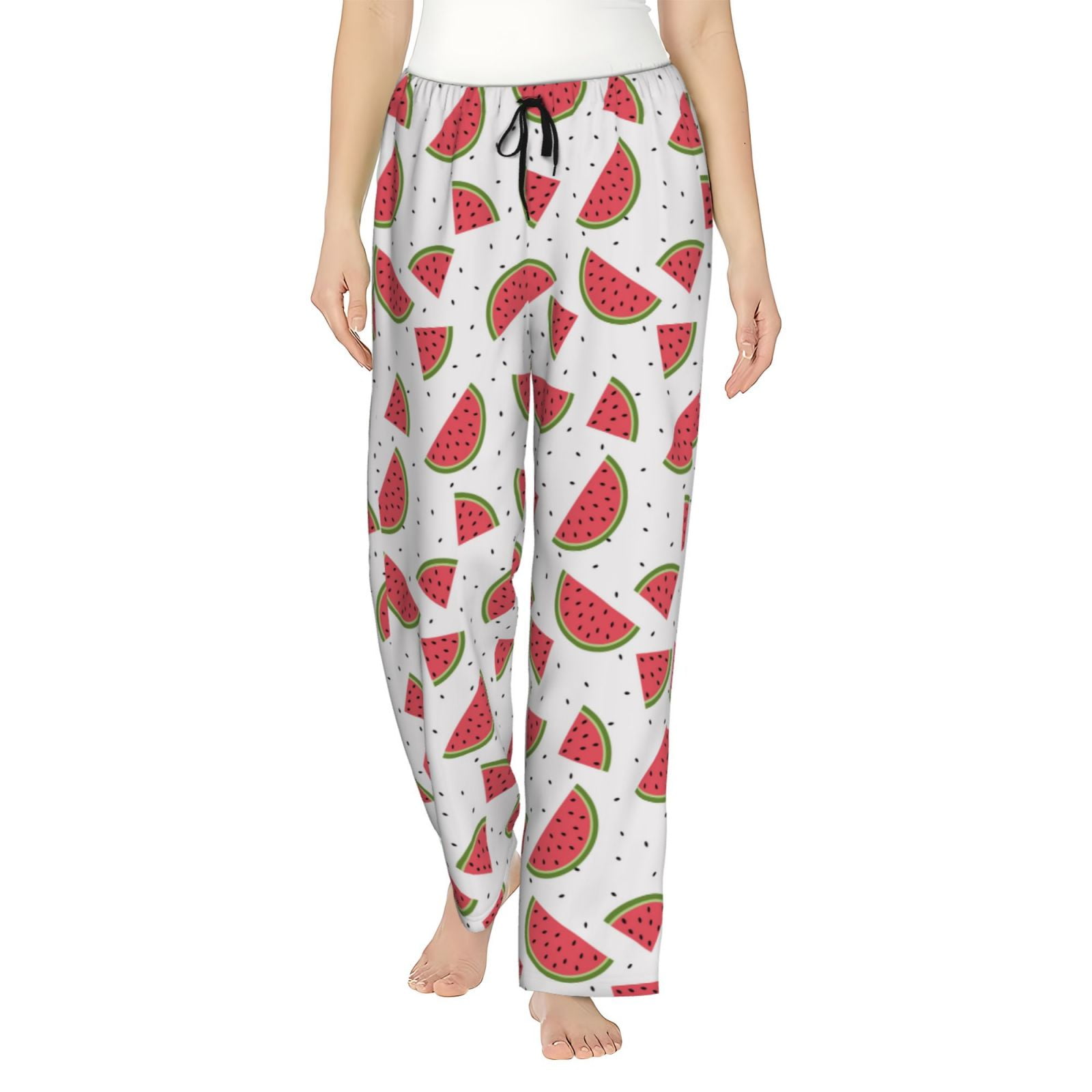 KLL Womens Hand Drawn Watermelon Print Pajama Pants Soft Pajama Bottoms ...